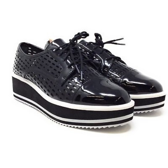 Shoes | Perforated Platform Laced Shoes | Poshmark